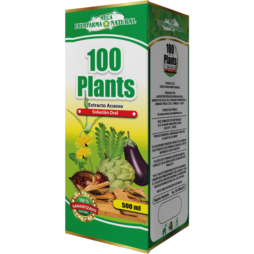 100 PLANTS SOLUCIÓN ORAL 500ML MEGAECUAFARMA NATURAL | El Arbolito